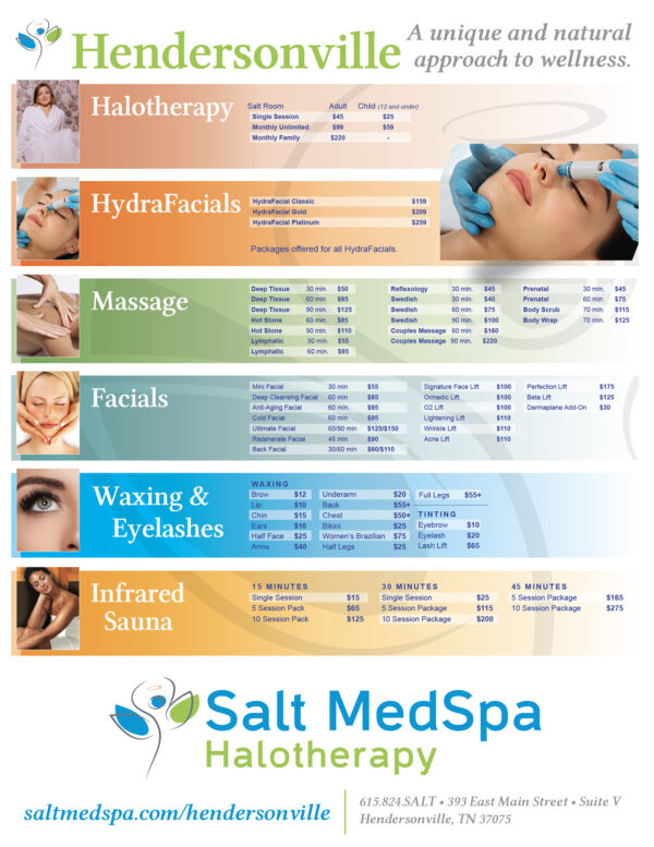 Hendersonville Price Menu - Salt MedSpa